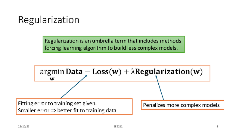 EE2211 Tutorial 8: Regularization and Gradient Descent Methods - Studocu