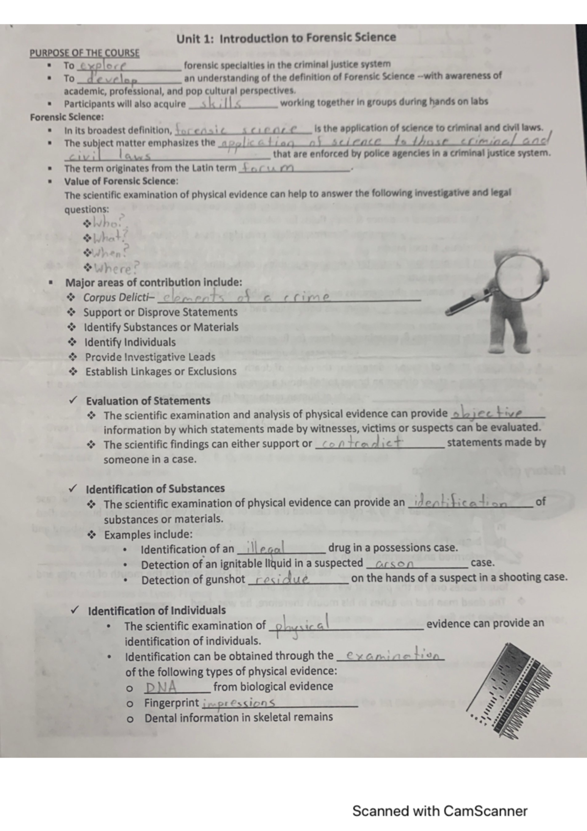 Unit 1 - Intro to Forensic Science: Key Concepts & Overview Notes - Studocu