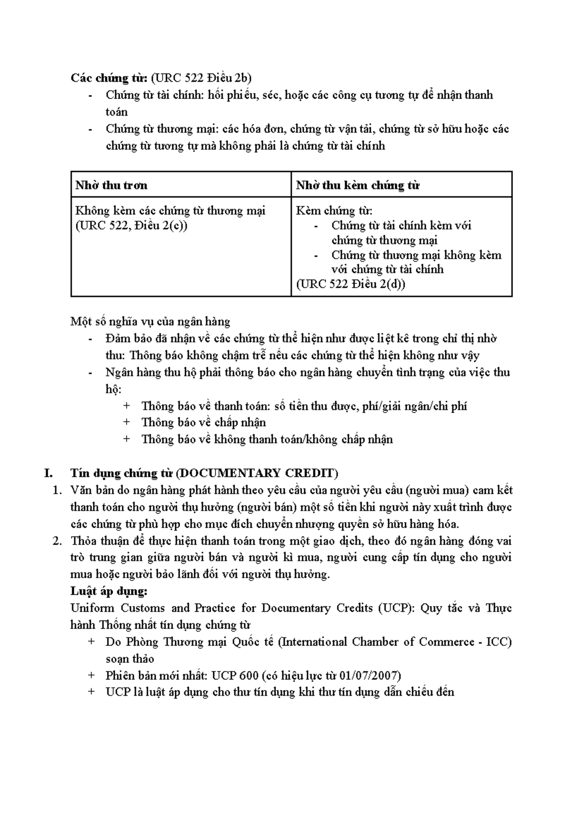 Chương 3: Các Chứng Từ Tài Chính và Thương Mại (URC 522) - Studocu