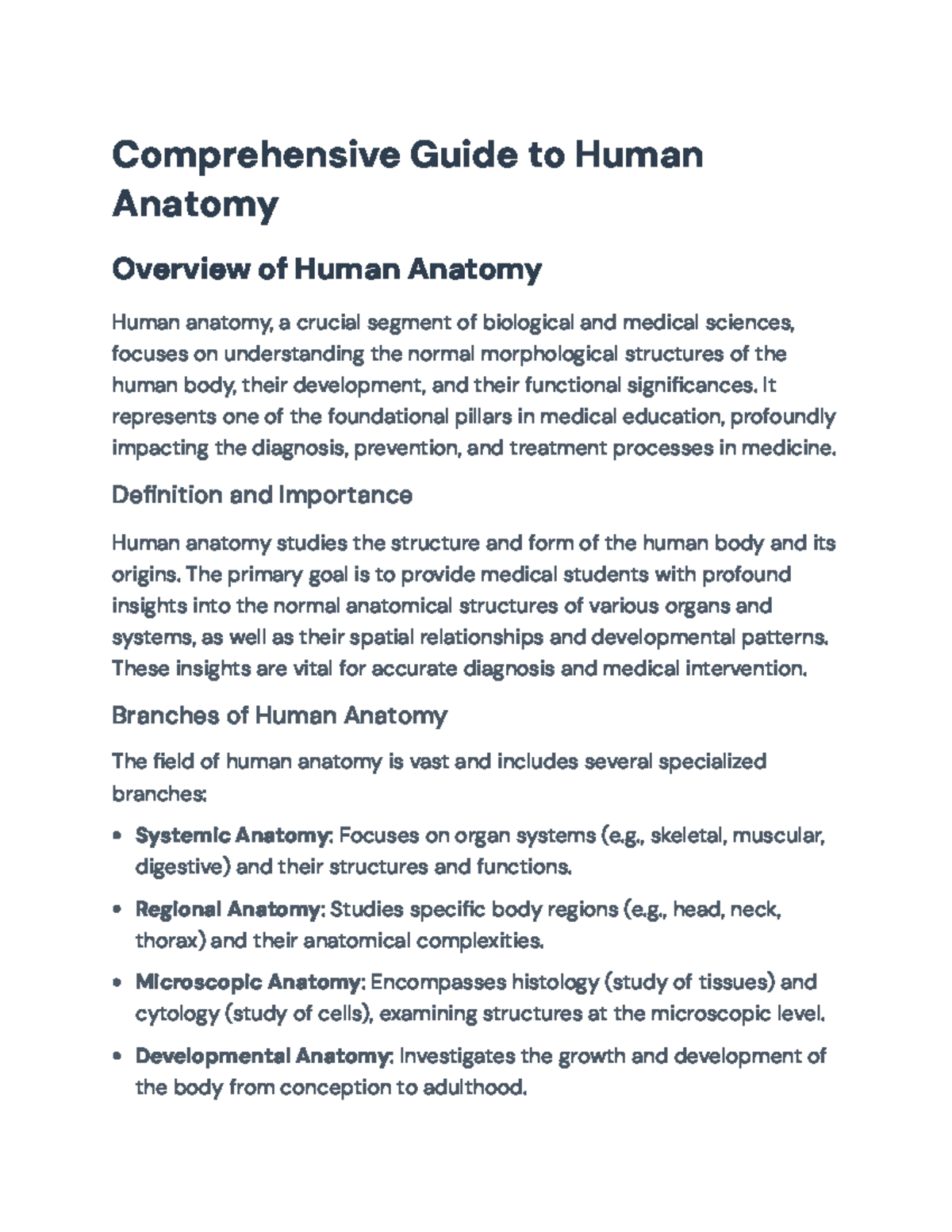 Comprehensive Overview of Human Anatomy: Structures & Systems ...