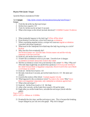PHY-280 - Physics I Coursework LAB Material - Torque Phet Simulation ...