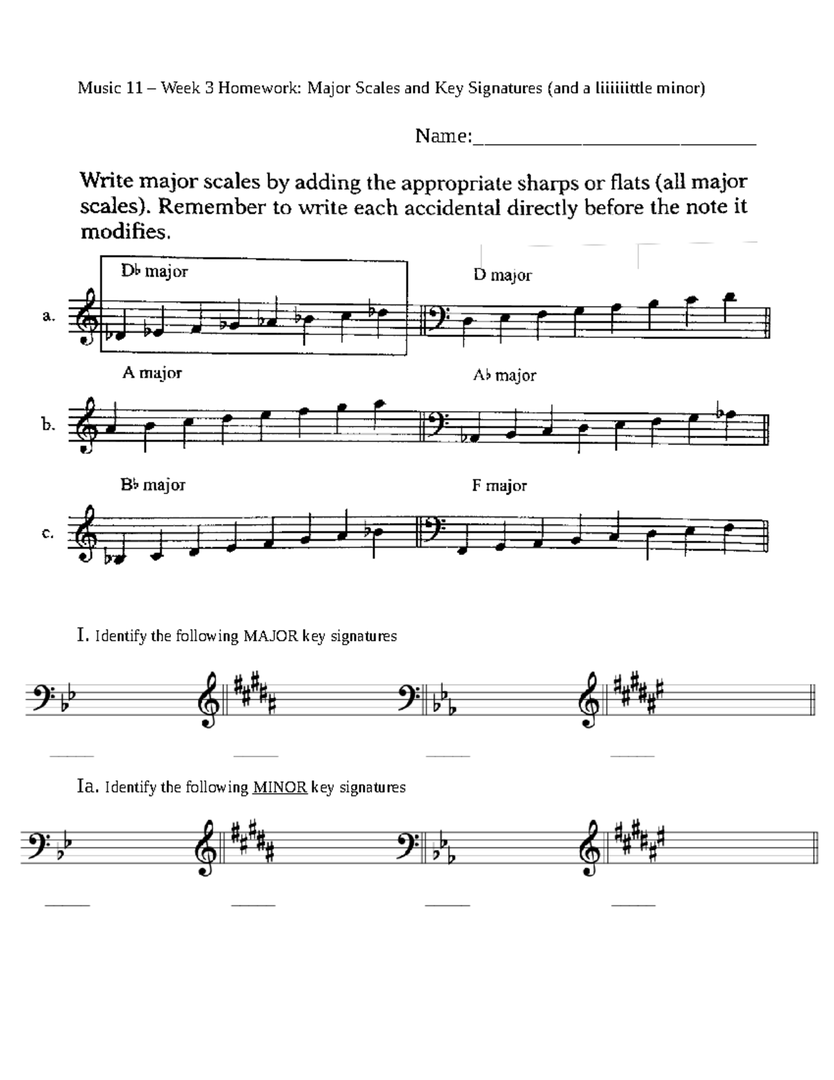 Homeworkweek 3 - Homework - MUS15 - Music 11 – Week 3 Homework: Major ...