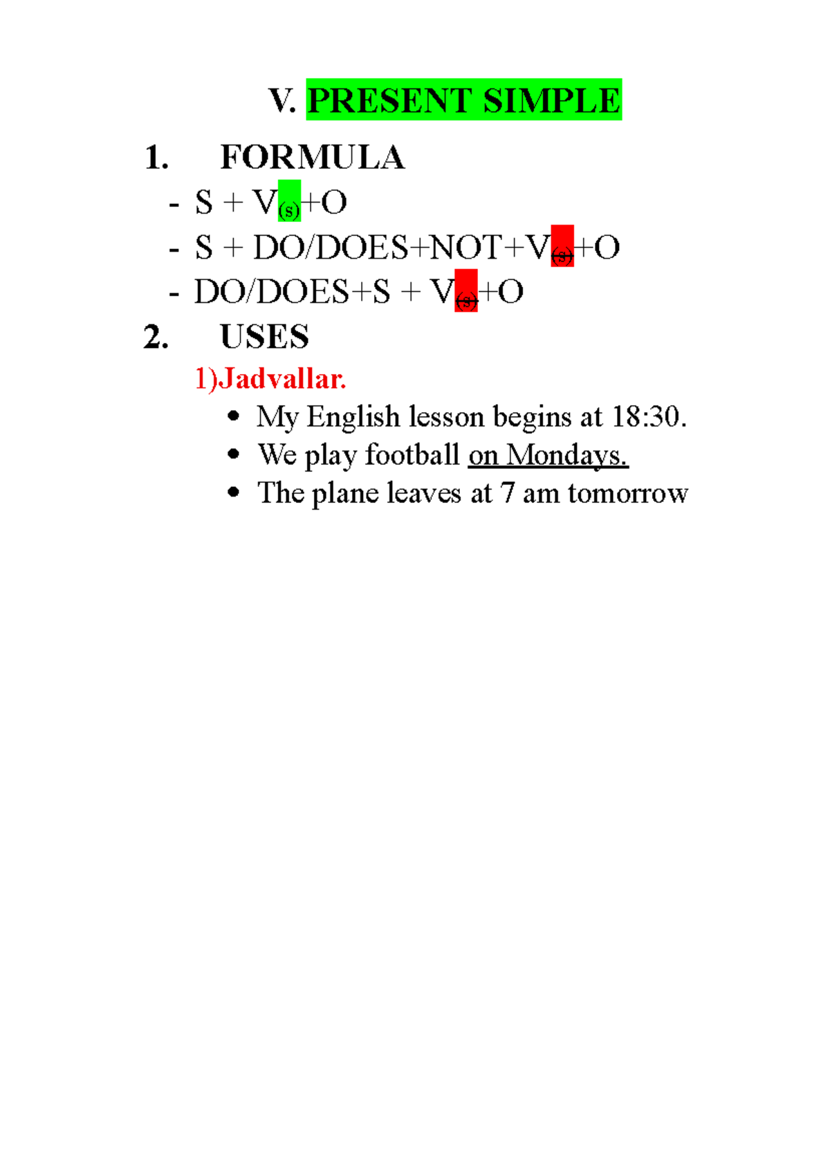 Present simple jadvallar - Mass Communication/Media Studies - V ...