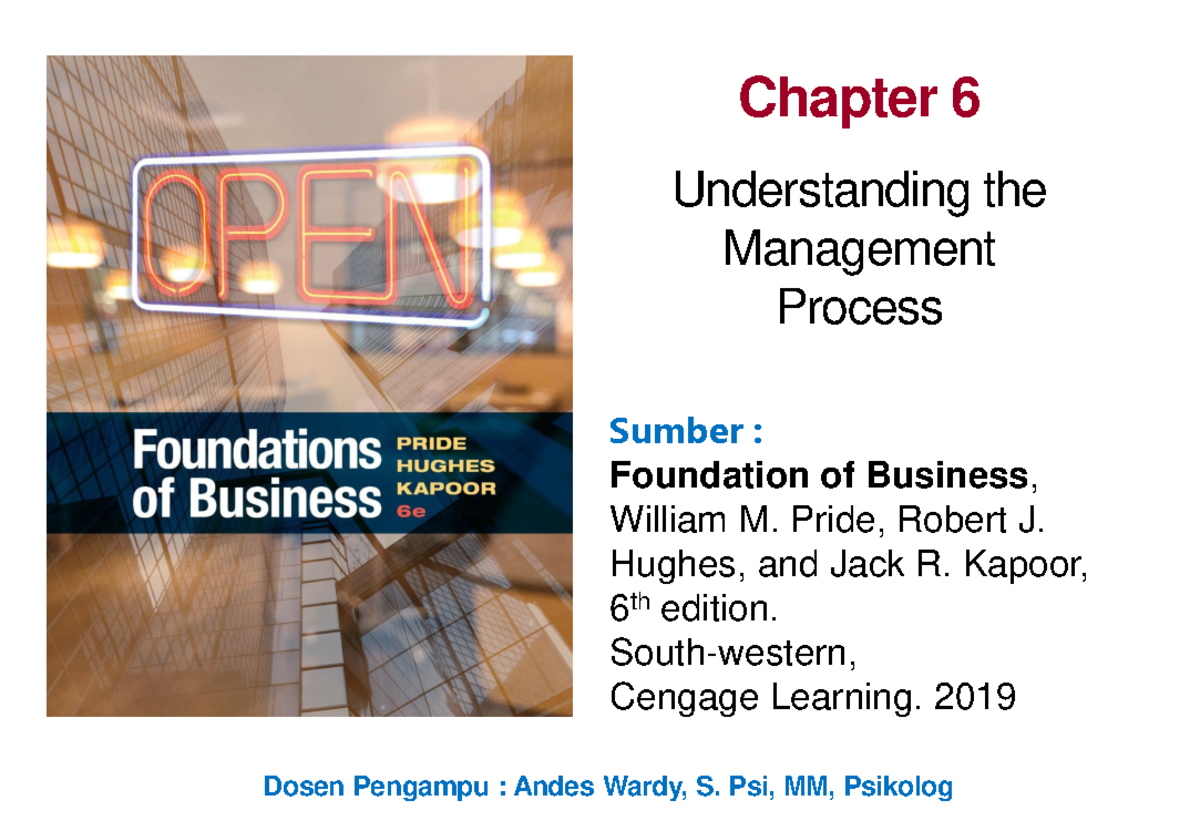 Chapter 6: Understanding the Management Process in Business (BUS 101 ...
