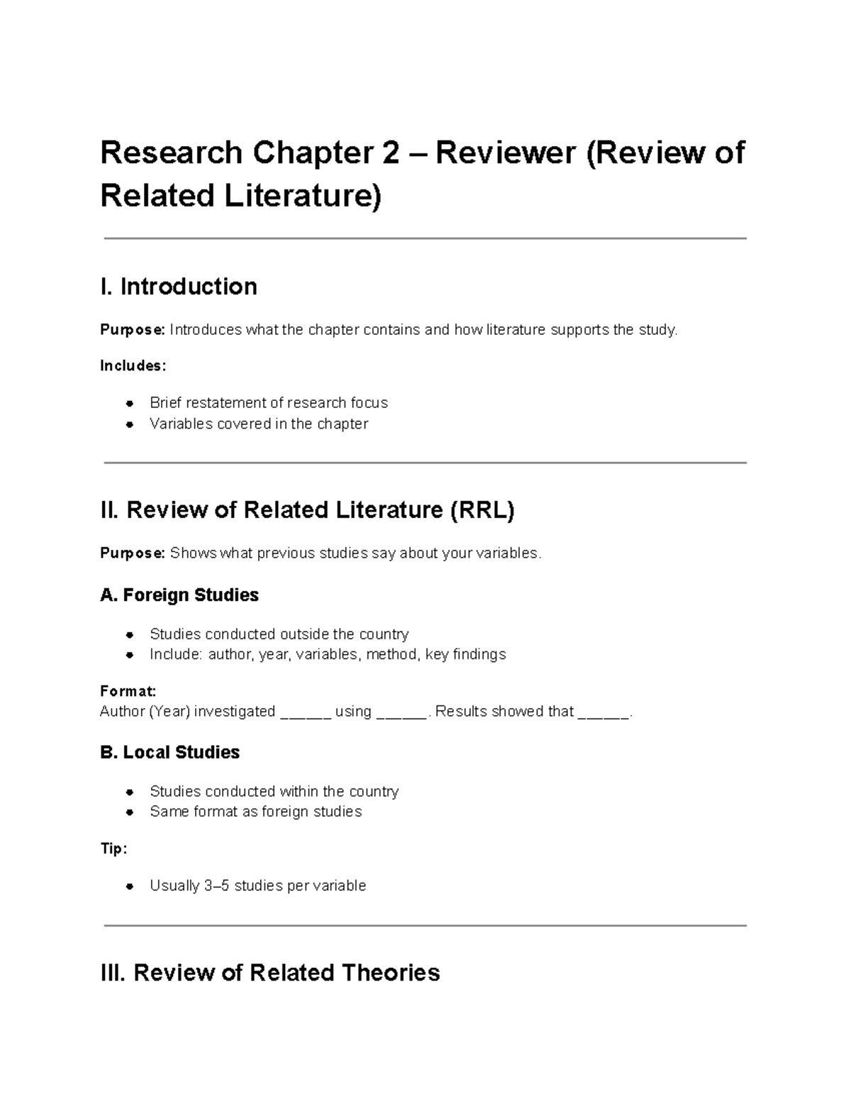 Research Chapter 2 Reviewer: Related Literature Insights - Studocu