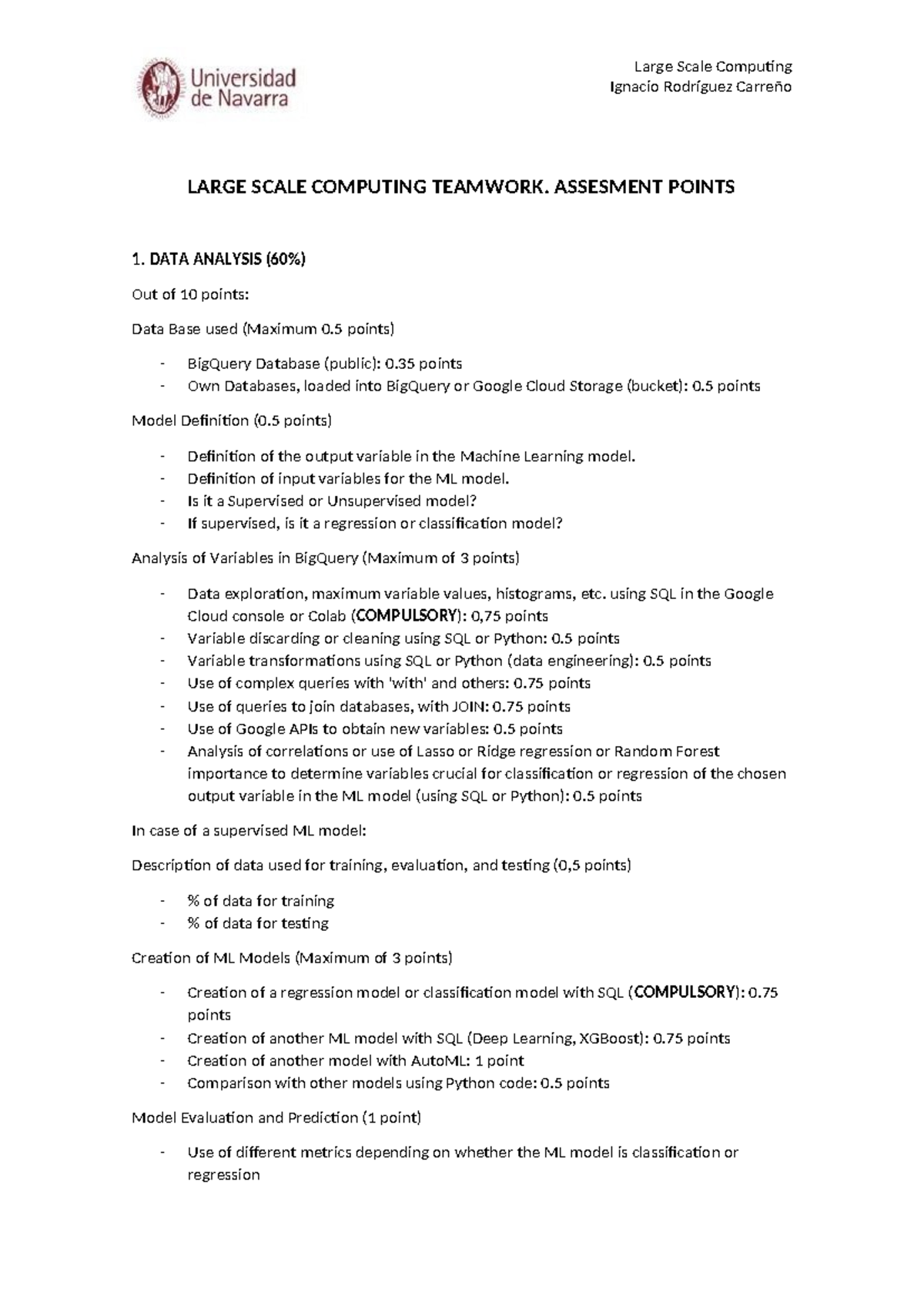 Large Scale Computing LSC 23 Teamwork Assessment Criteria - Studocu