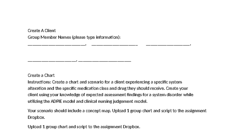 Create A Client Scenario & Chart Instructions (NURS 101) - Studocu