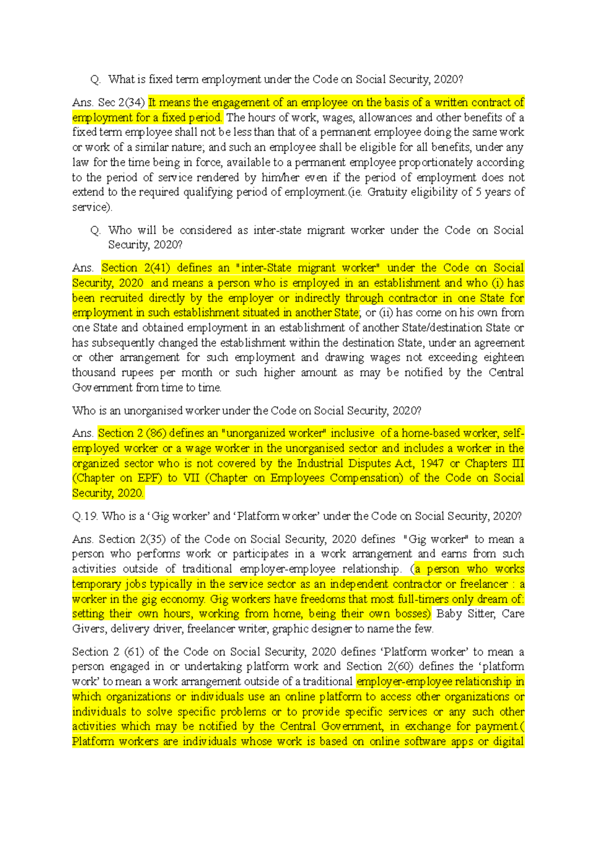 Social Security Code 2020: Key Definitions and Provisions Explained ...