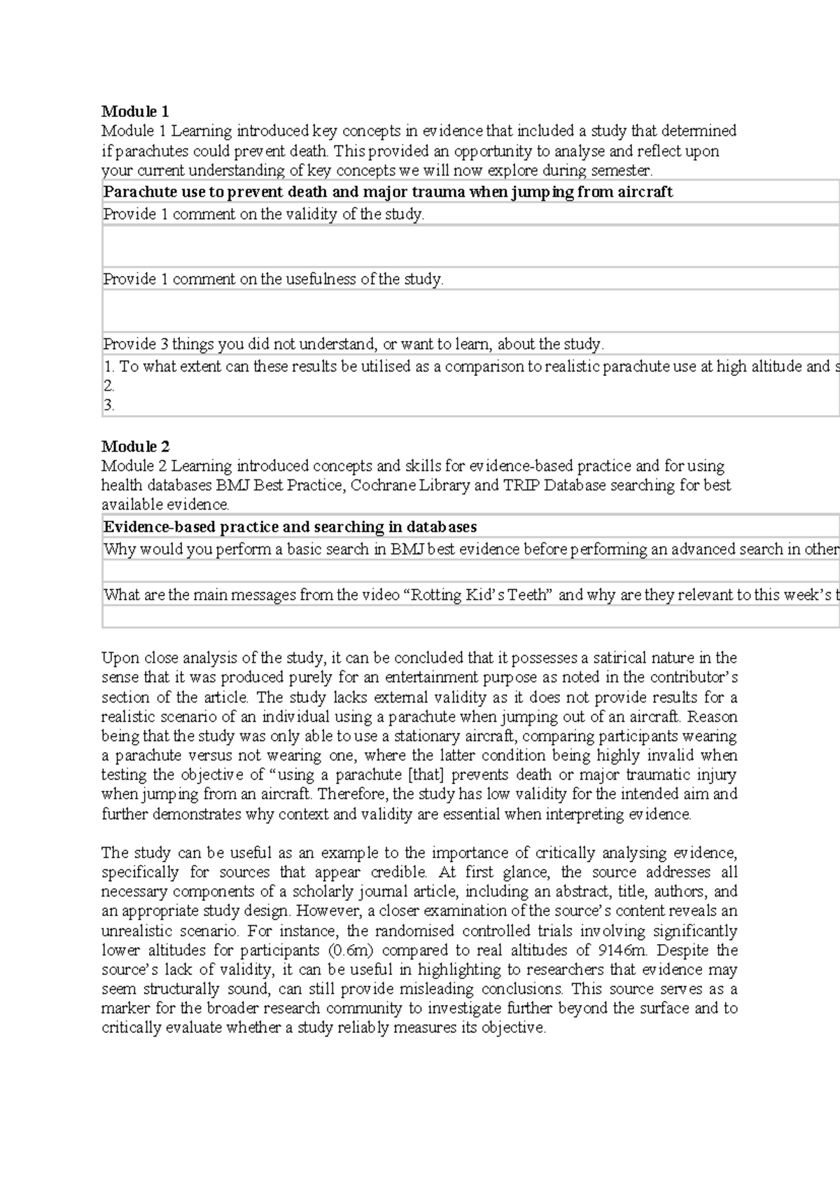 Evidence Toolkit Assessment: Key Concepts and Critical Analysis - Studocu