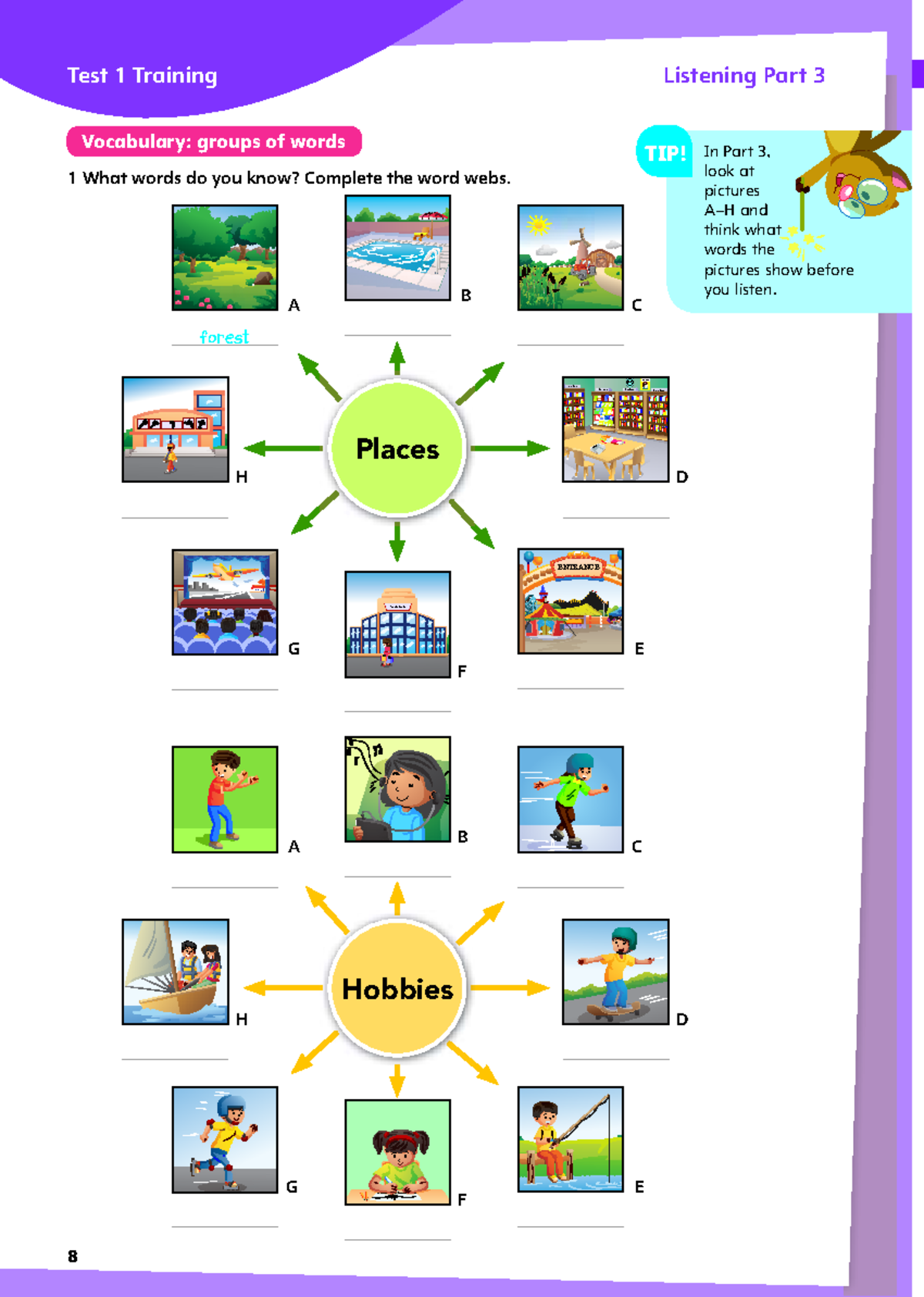 A1 Movers Listening Test 1 & 2 Training: Parts 3 & 5 Vocabulary - Studocu