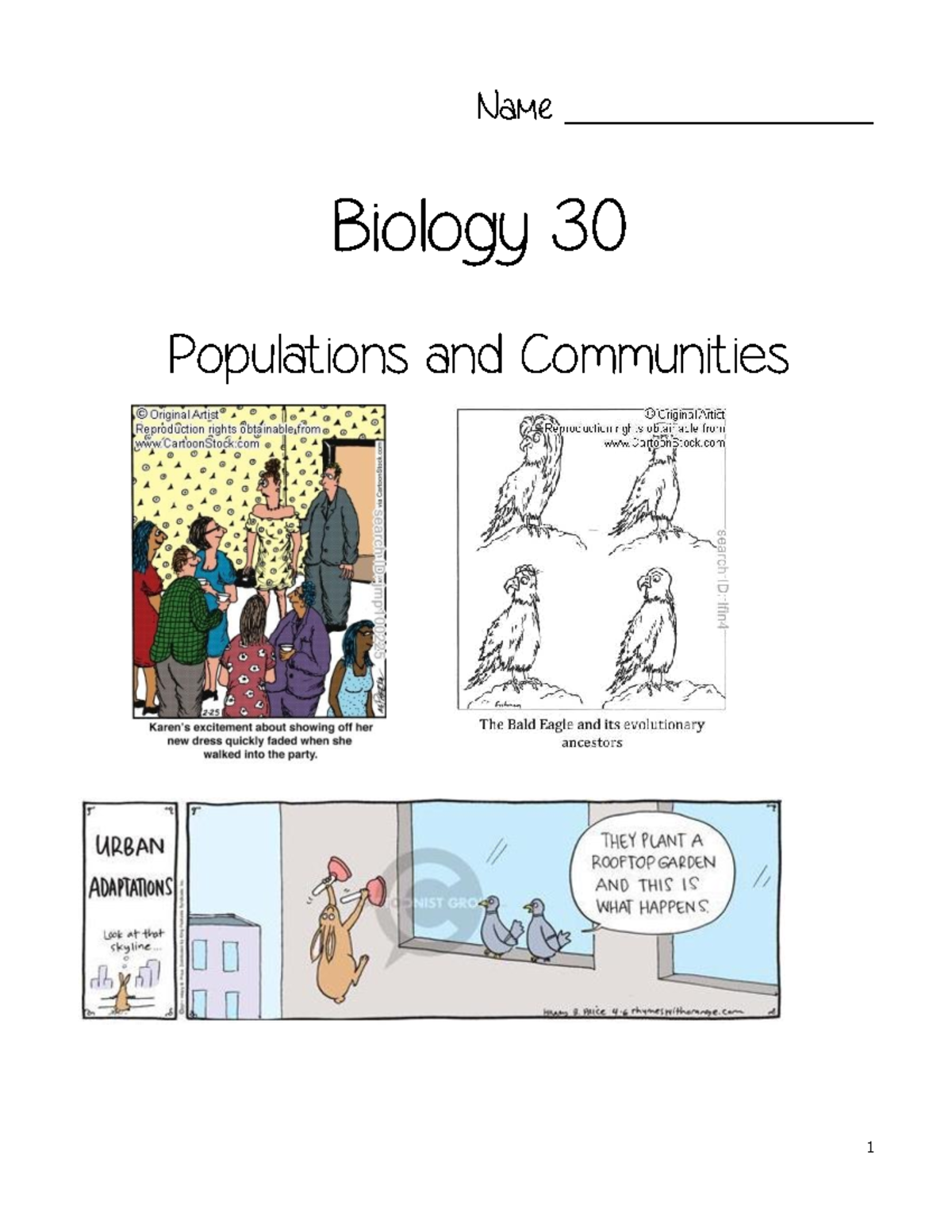 Unit 3 Biology 30 Populations and Communities Workbook - Studocu