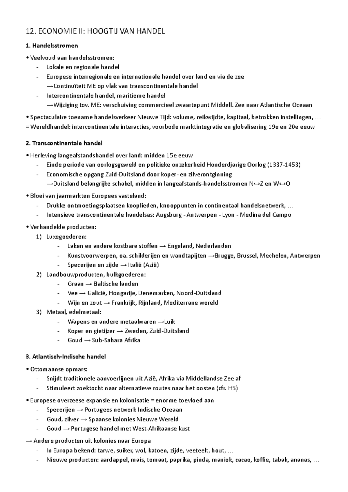 NT 12. Economie II Hoogtij van handel - 12. ECONOMIE II: HOOGTIJ VAN ...