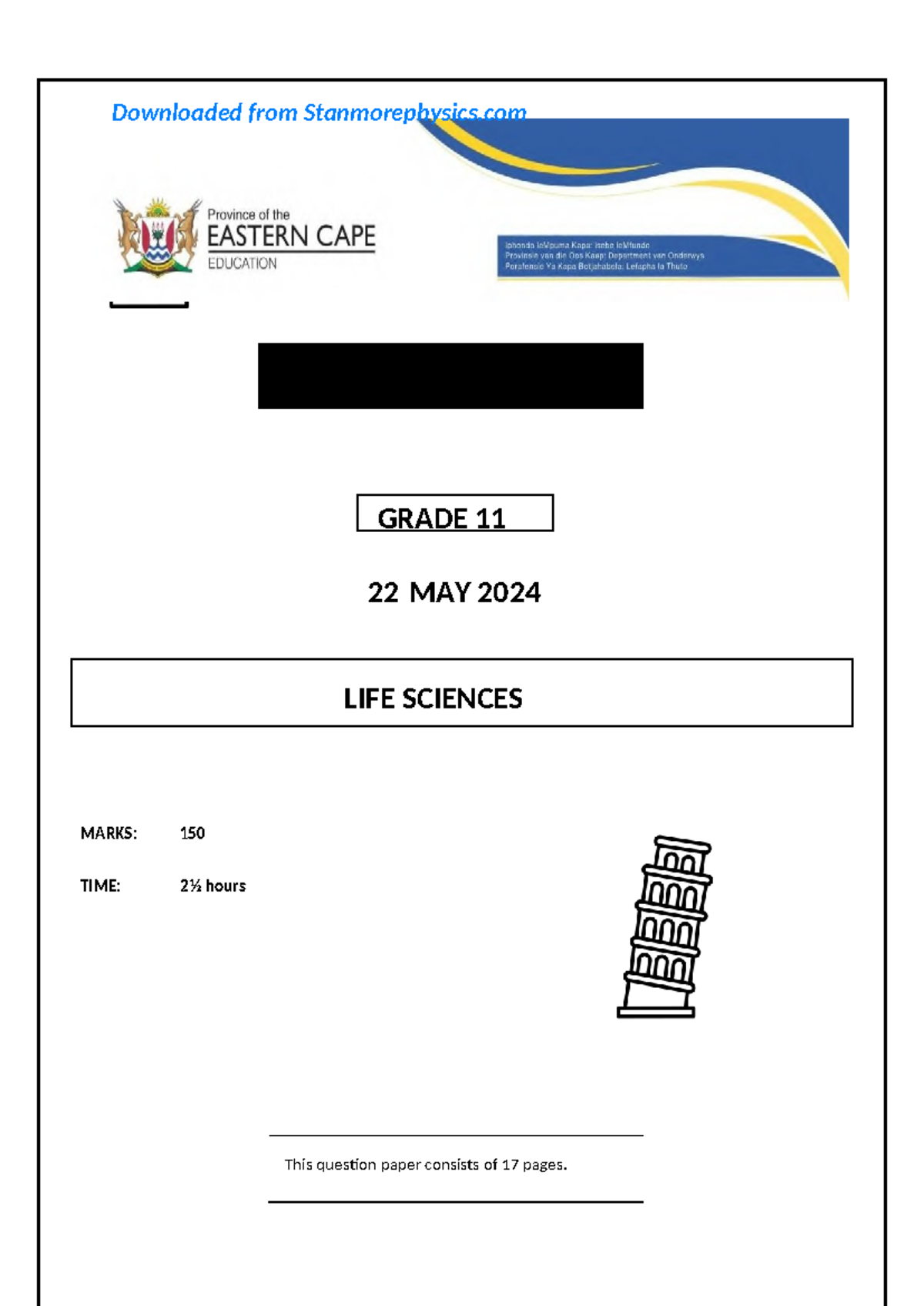 EC Life Sciences Gr 11 June 2024 Exam Paper & Memo - Studocu
