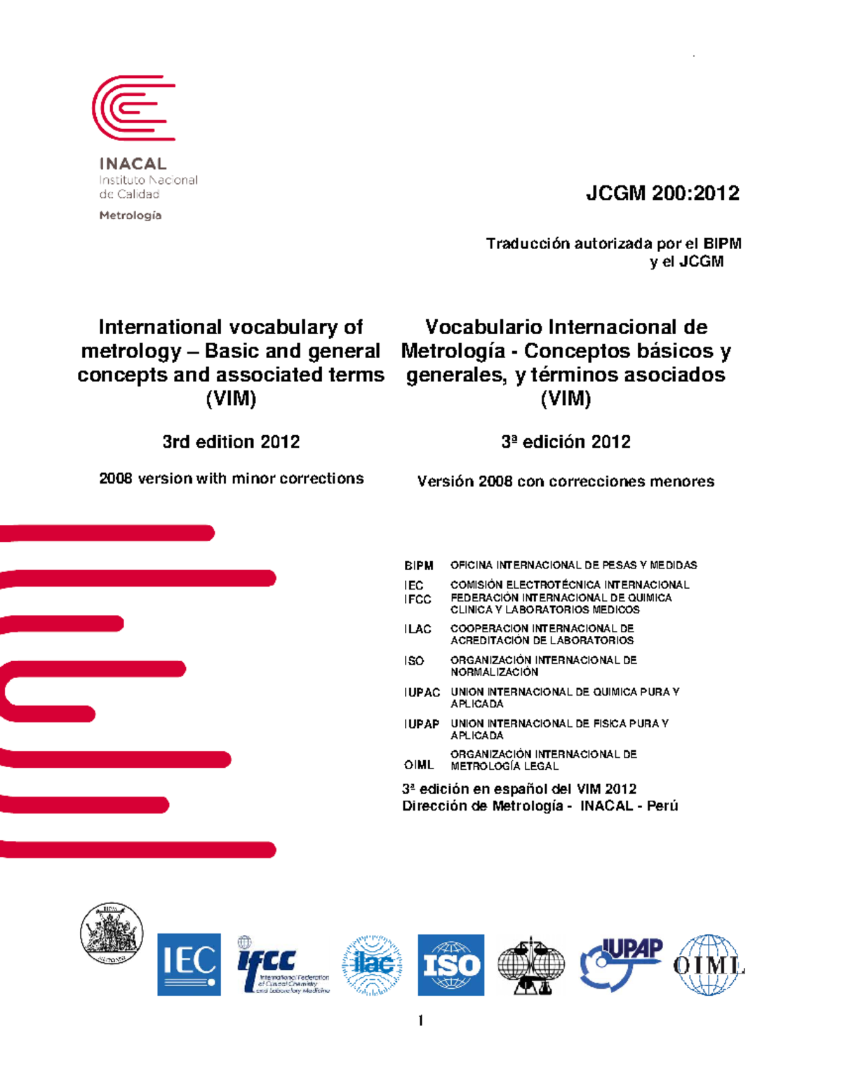 VIM 2012 Inacal - Vocabulario sobre la metrologia internacional - JCGM ...