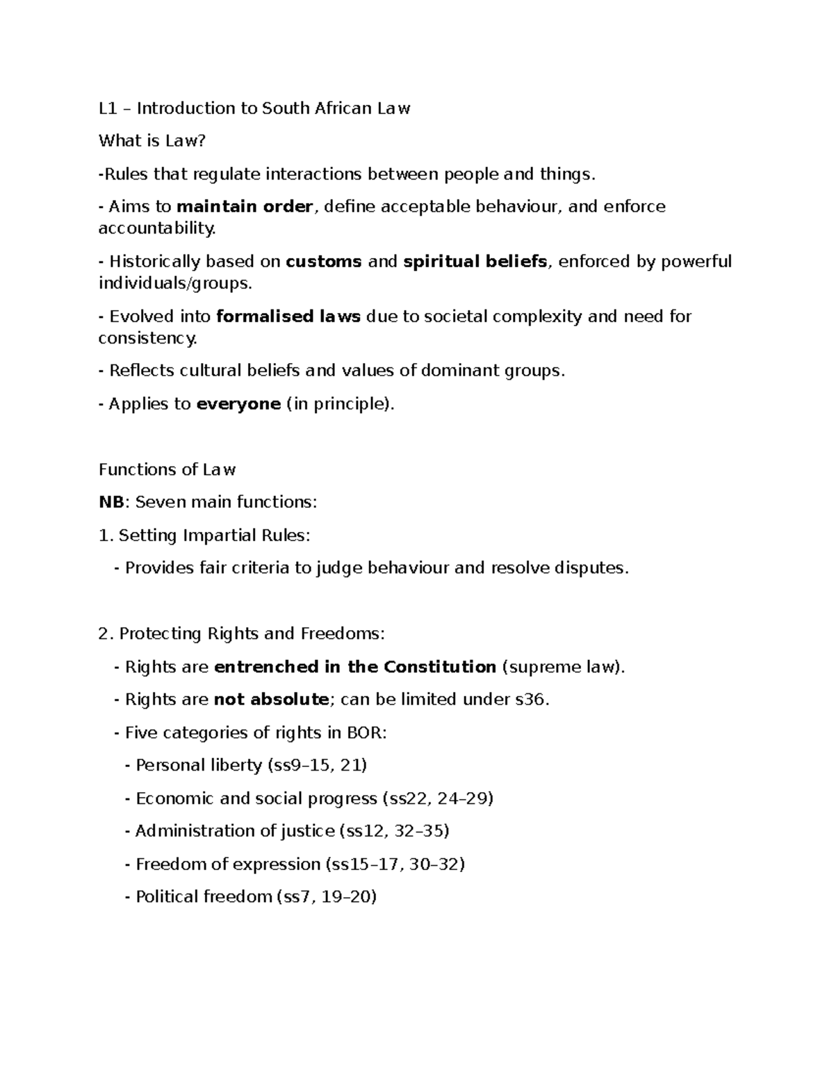 LSA 101: Introduction to South African Law - Key Concepts and Functions ...