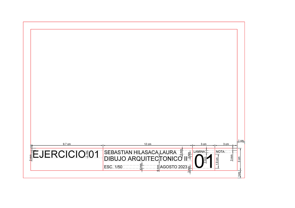 Modelo de Rotulo en A4 - Ejercicios en casa - Dibujo arquitectónico II ...