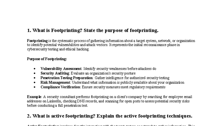 Assignment 2 - Ethical Hacking: Understanding Footprinting Techniques ...