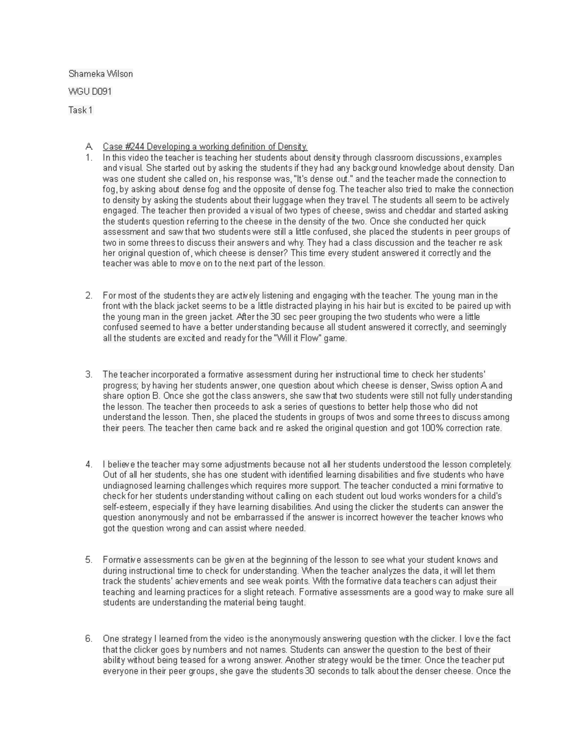 WGU D091 Task1 S. Wilson - Shameka Wilson WGU D Task 1 A. Case #244 ...