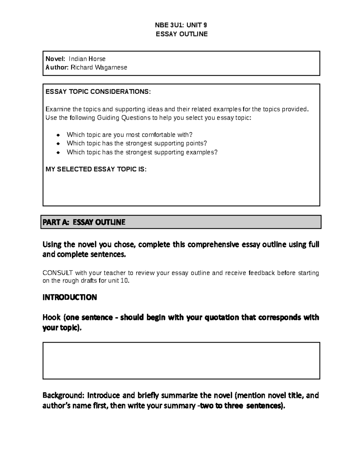 Alen Antony Rajesh - Copy of NBE 3U1 UNIT 9 Essay Outline - Google Docs ...
