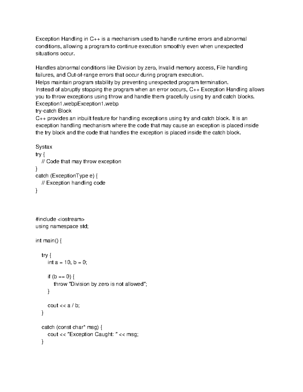 Exception Handling Mechanisms in OOP - DOC-20260603-WA0020 - Studocu