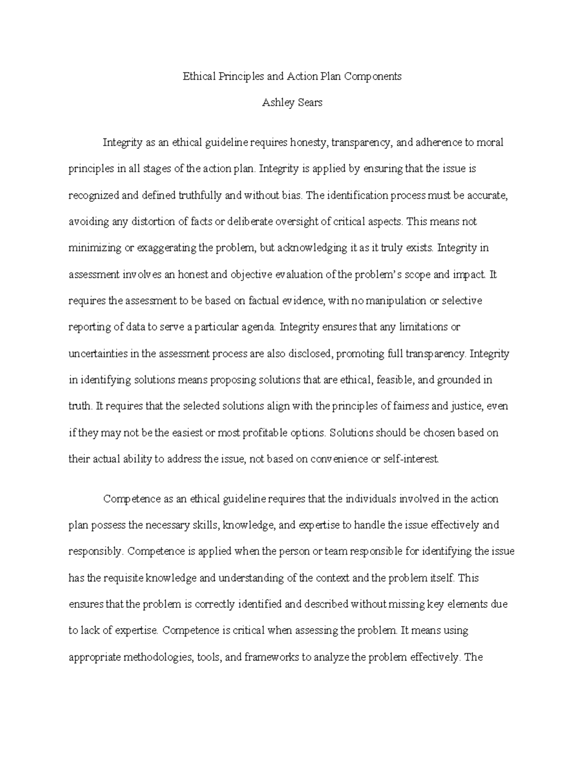 PSY 408 Module 3 Short Paper: Ethical Principles & Action Plan Insights ...