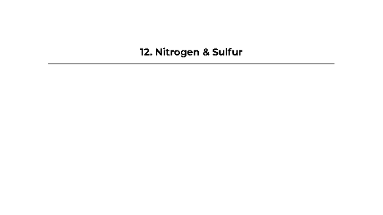 12. Nitrogen & Sulfur - AS Inorganic Chemistry 9702 Notes - Studocu