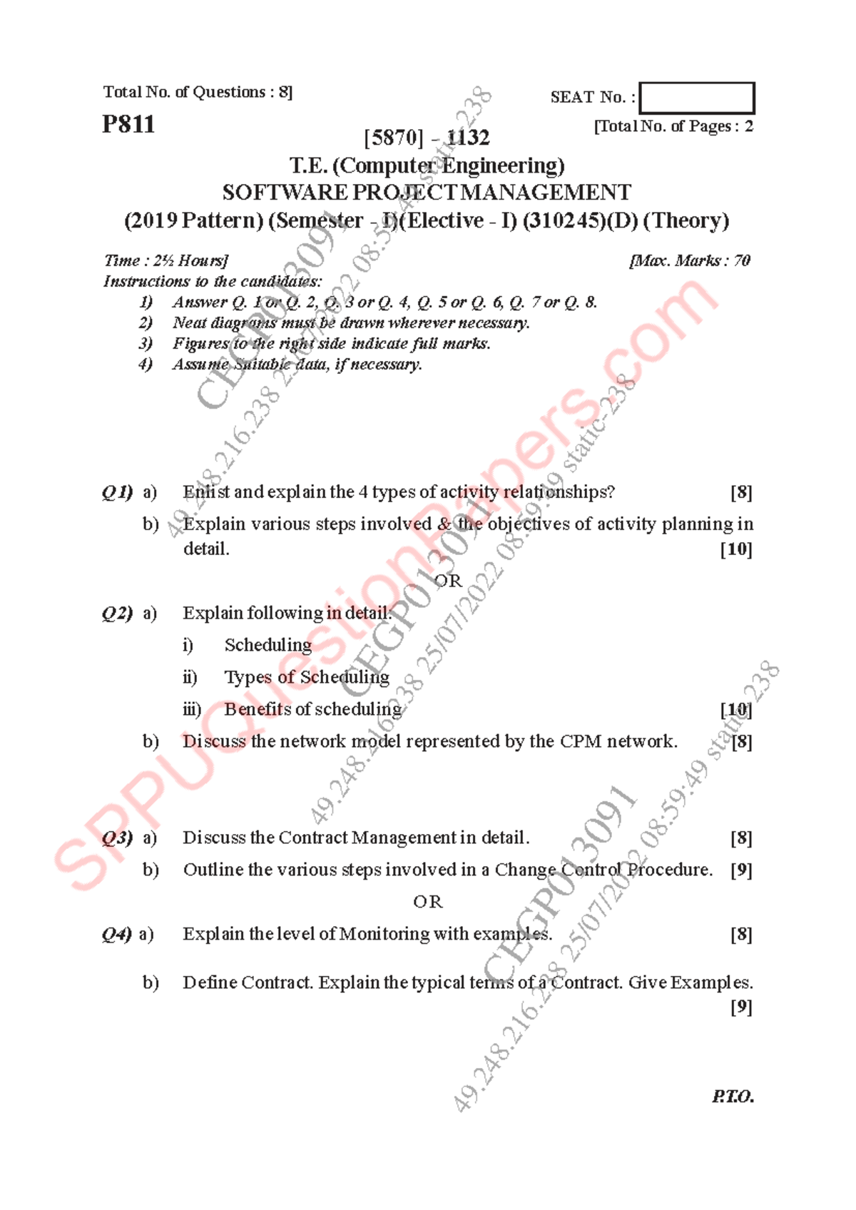 Software Project Management (310245) - Theory Exam Notes - Studocu