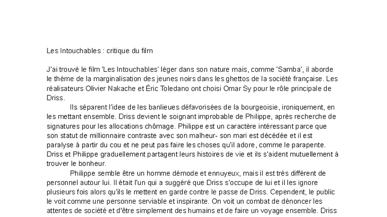 Les Intouchables : Critique du Film sur la Marginalisation Sociale ...