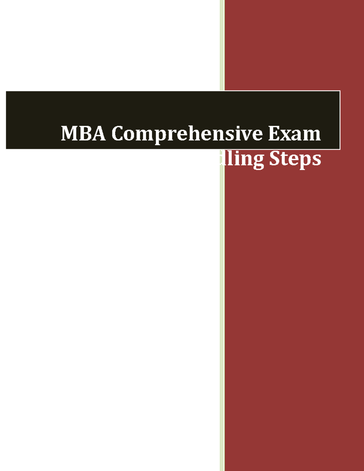 Framework Comprehensive exam - MBA Comprehensive Exam Handling Steps ...