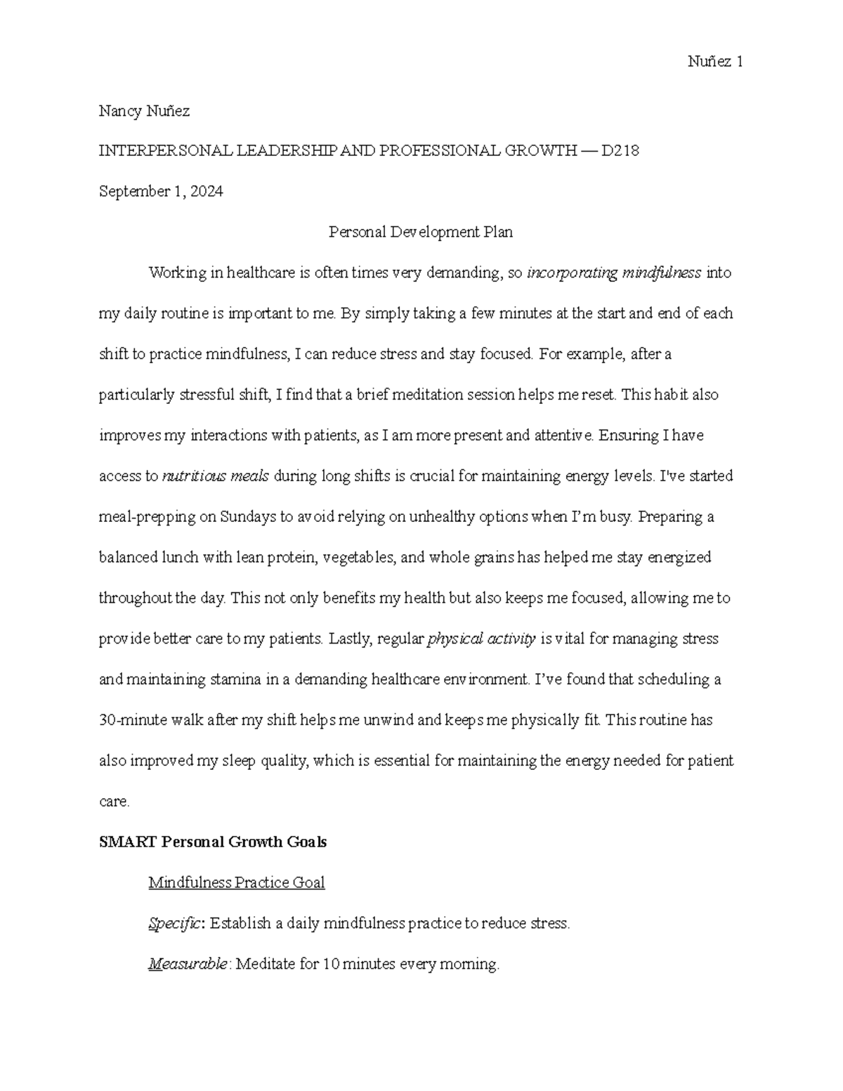 WGU-D218 Interpersonal Leadership & Growth Plan 2024 - Studocu