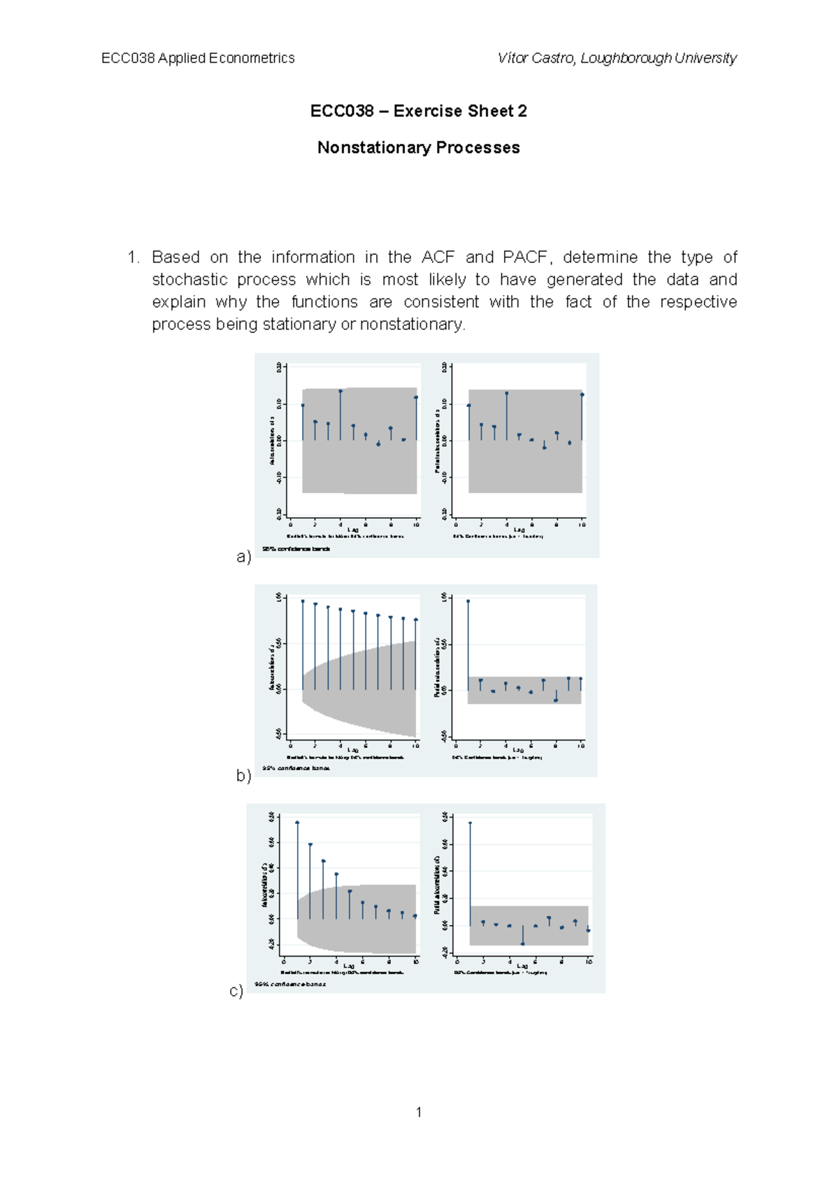 ECC038 Applied Econometrics: Exercise Sheet 2 on Nonstationary ...
