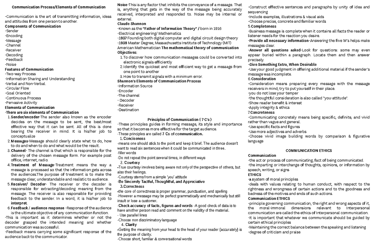 NSTP Communication Principles and Ethics Overview - Studocu