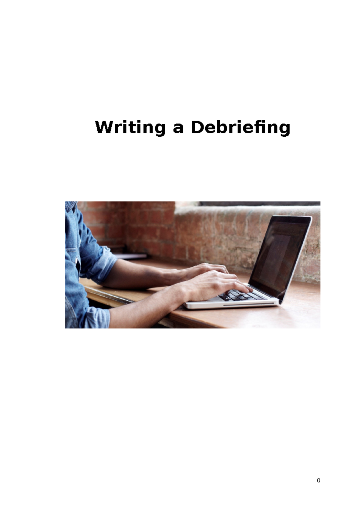 Template for Writing a Debriefing - International Communication ...