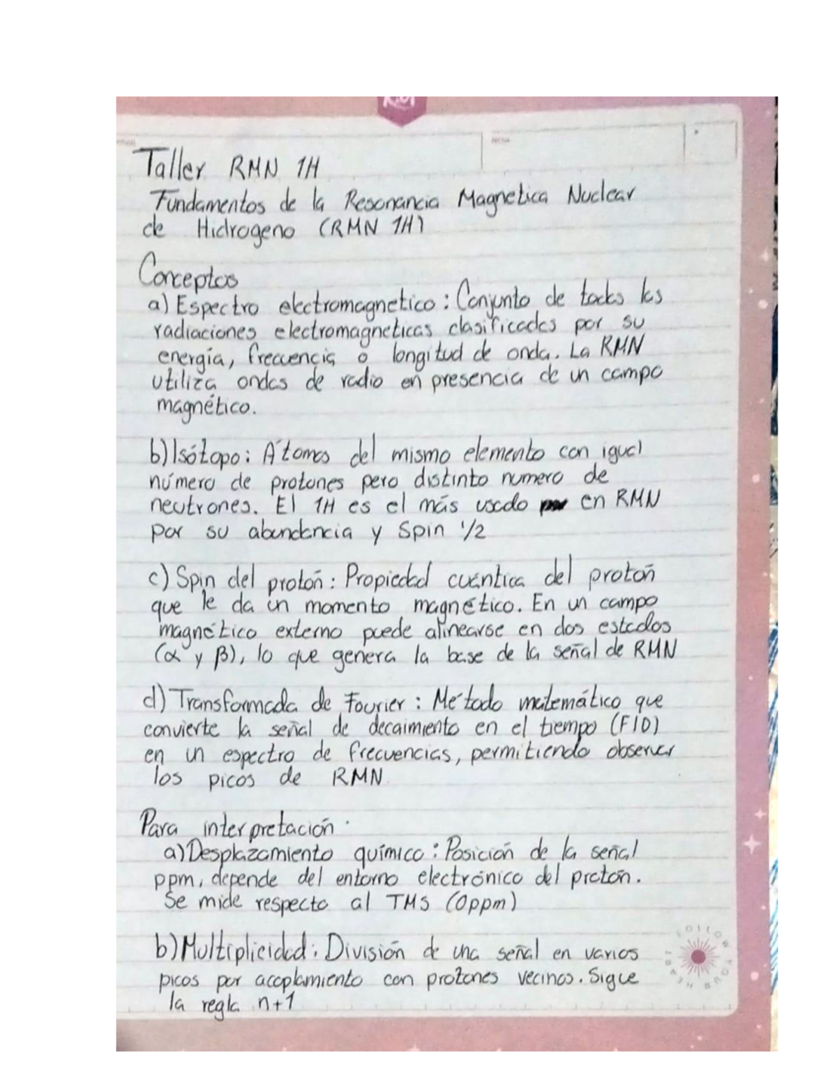 Previo QOII: Fundamentos de RMN 1H y Conceptos Clave - Studocu