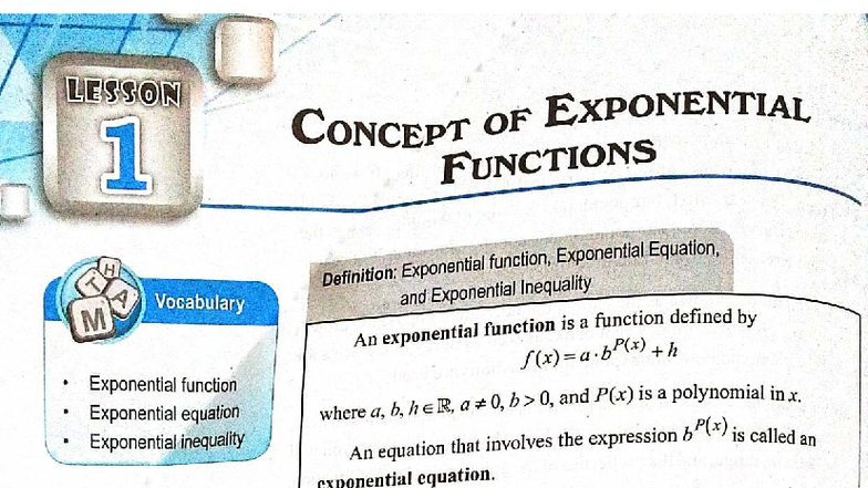 MATH 101: Lesson 1 - Concept of Exponential Functions and Graphs - Studocu