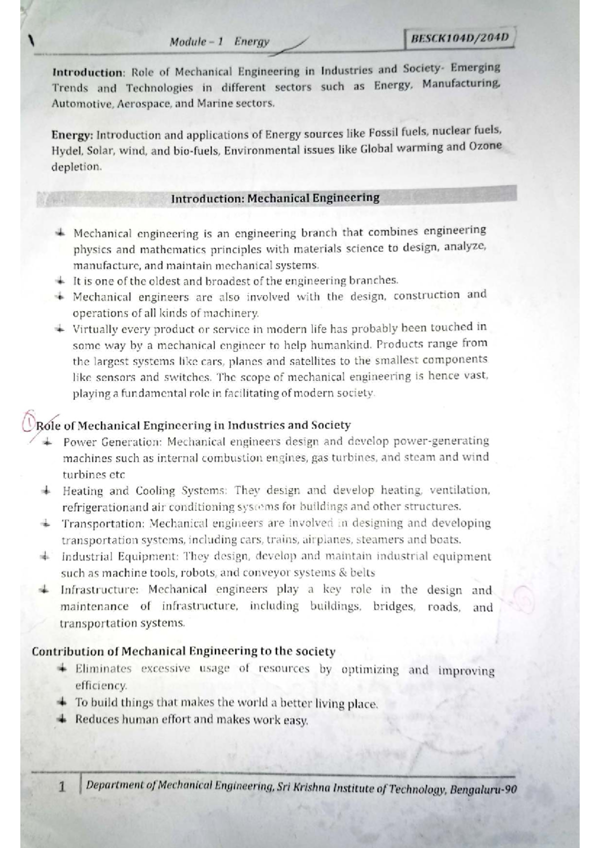 Module 1: Energy and the Role of Mechanical Engineering in Industry ...