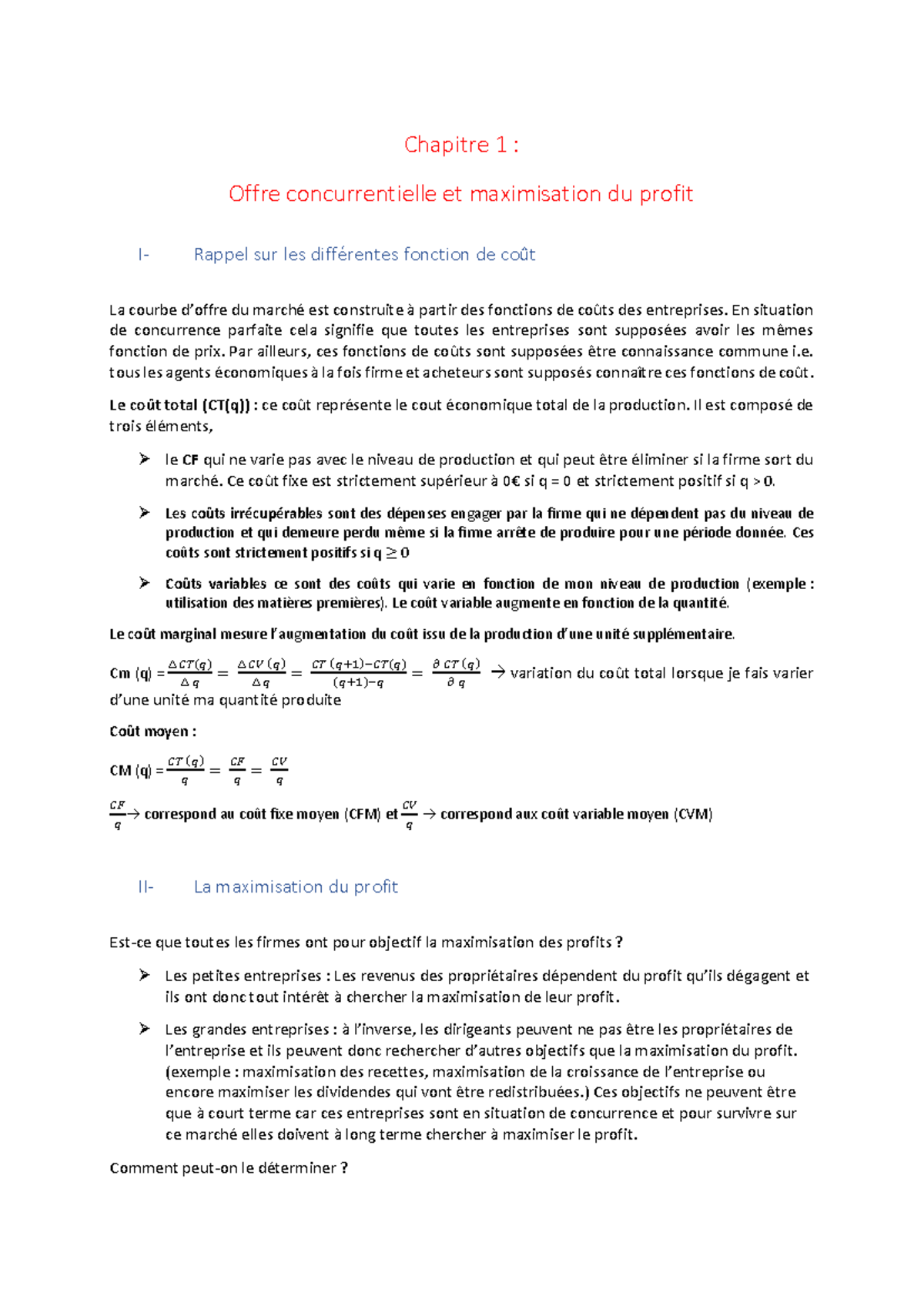 Chapitre 1 - Cours de micro - Warning: TT: undefined function: 32 Warning: TT: undefined ...