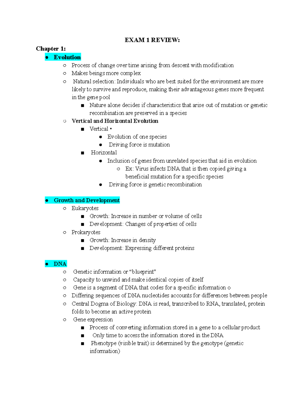 Cell Bio EXAM1 Review: Key Concepts & Notes - Studocu