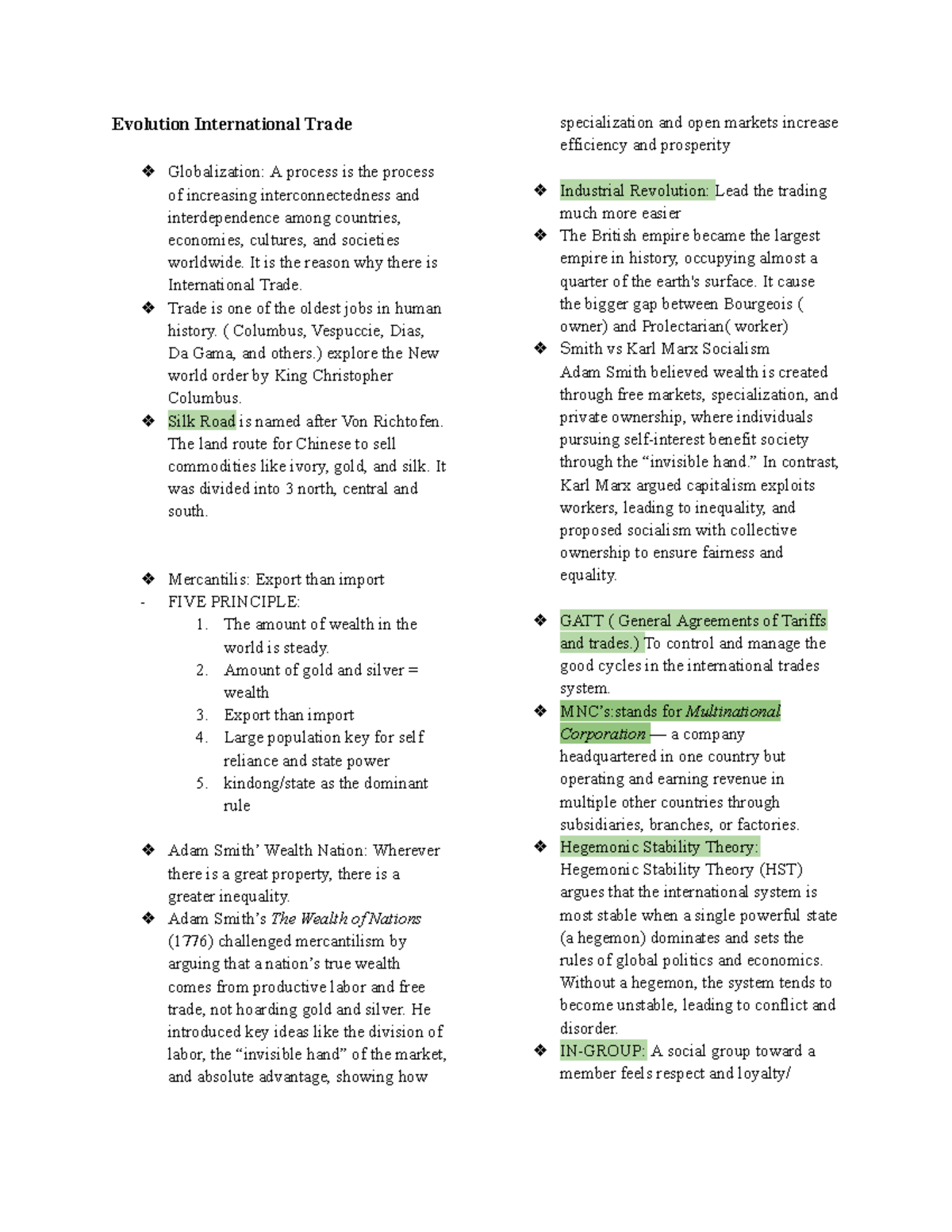 International Trade & Globalization: Key Concepts and Theories (INB 634 ...