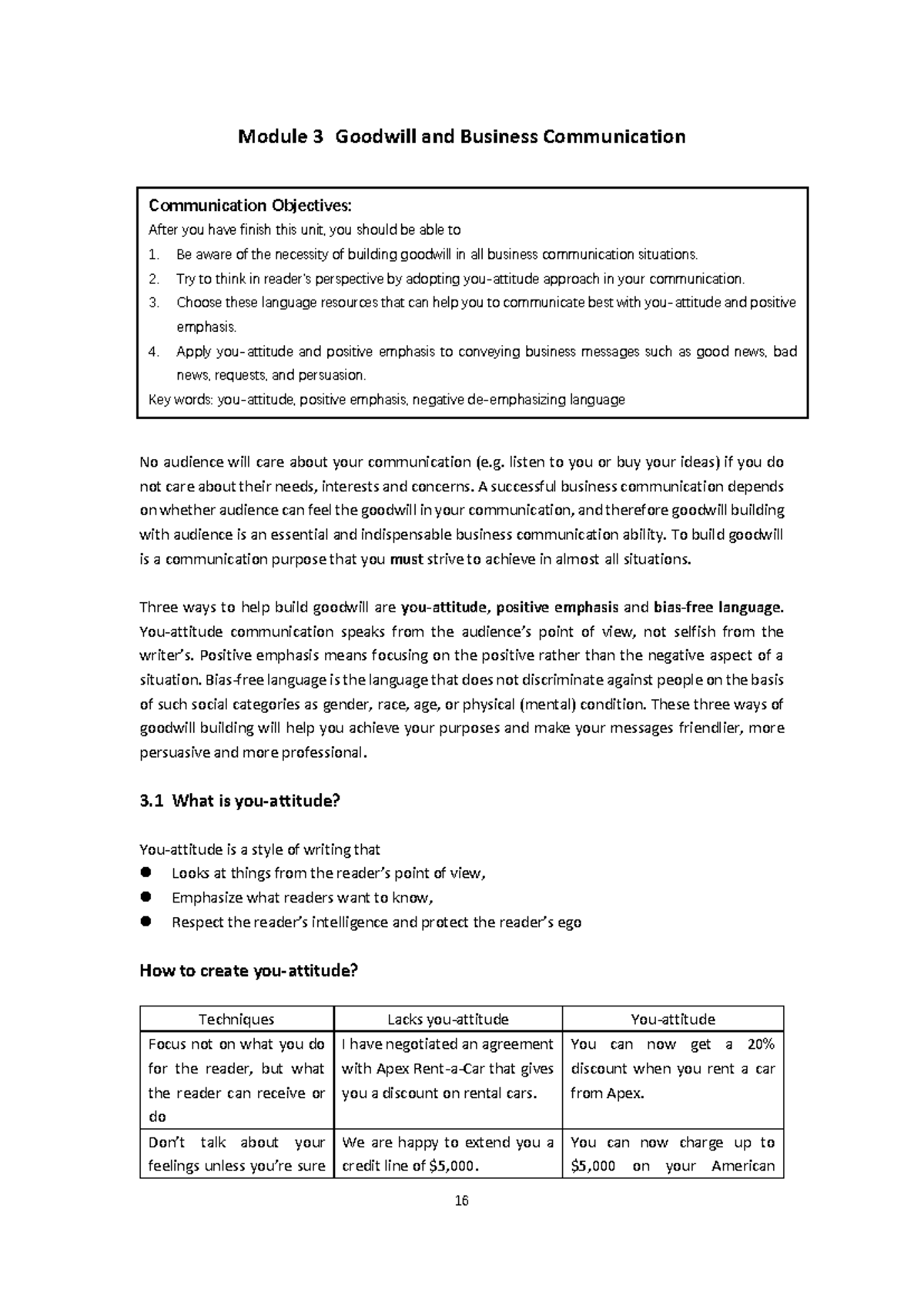 EN315 Module 3: Building Goodwill in Business Communication - Studocu