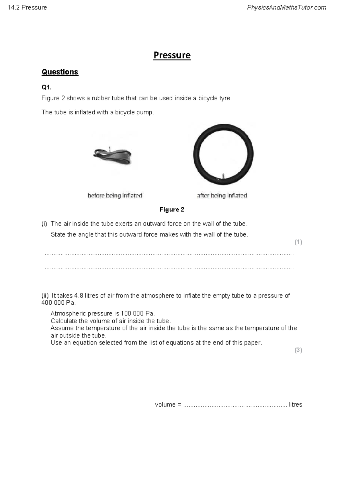 14.2 Pressure - Physics Questions and Answers - Studocu