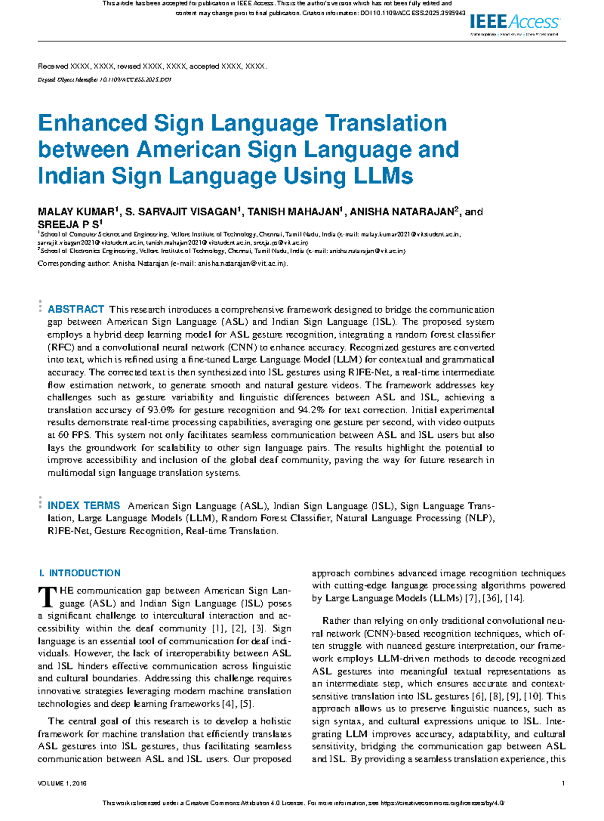 Enhanced ASL to ISL Translation Using LLMs: A Comprehensive Study - Studocu
