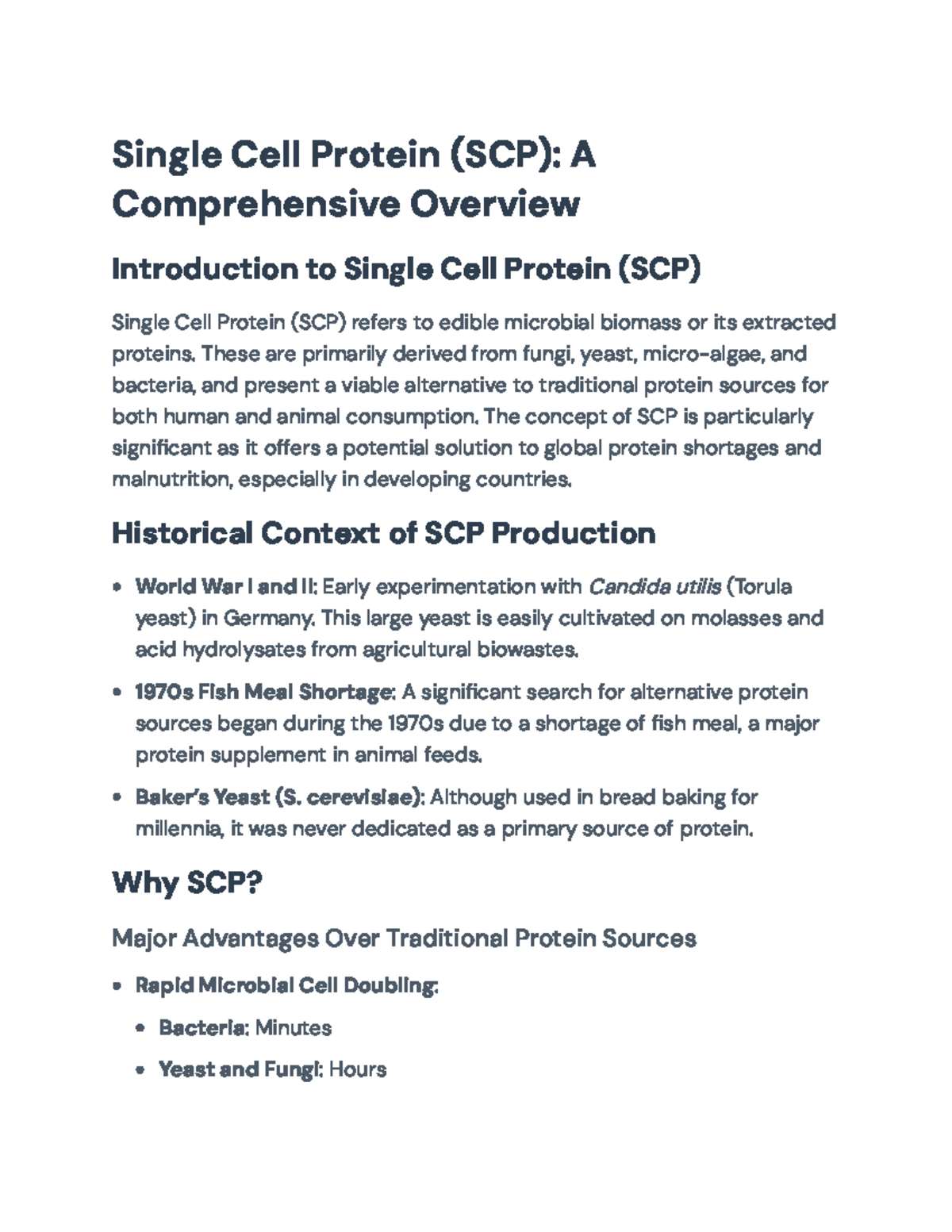 Single Cell Protein (SCP): A Comprehensive Overview and Analysis ...