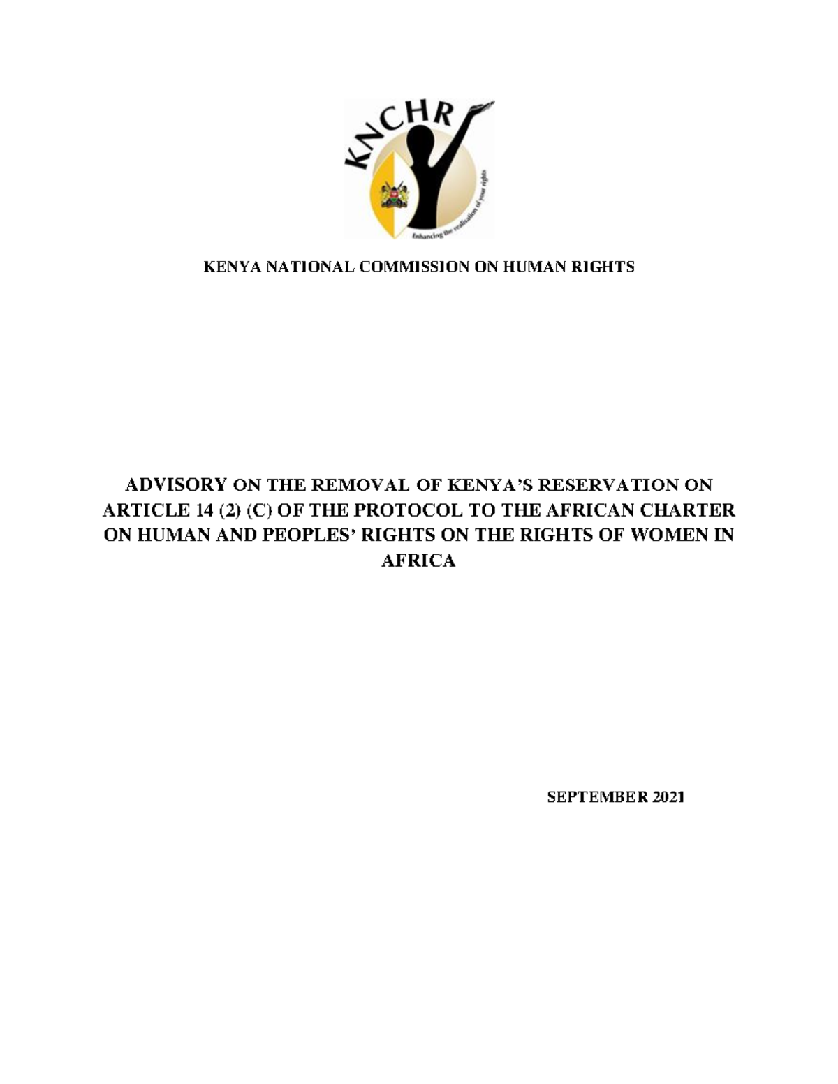 Final Advisory on Removal of Reservation: Article 14 (2) (c) of the ...