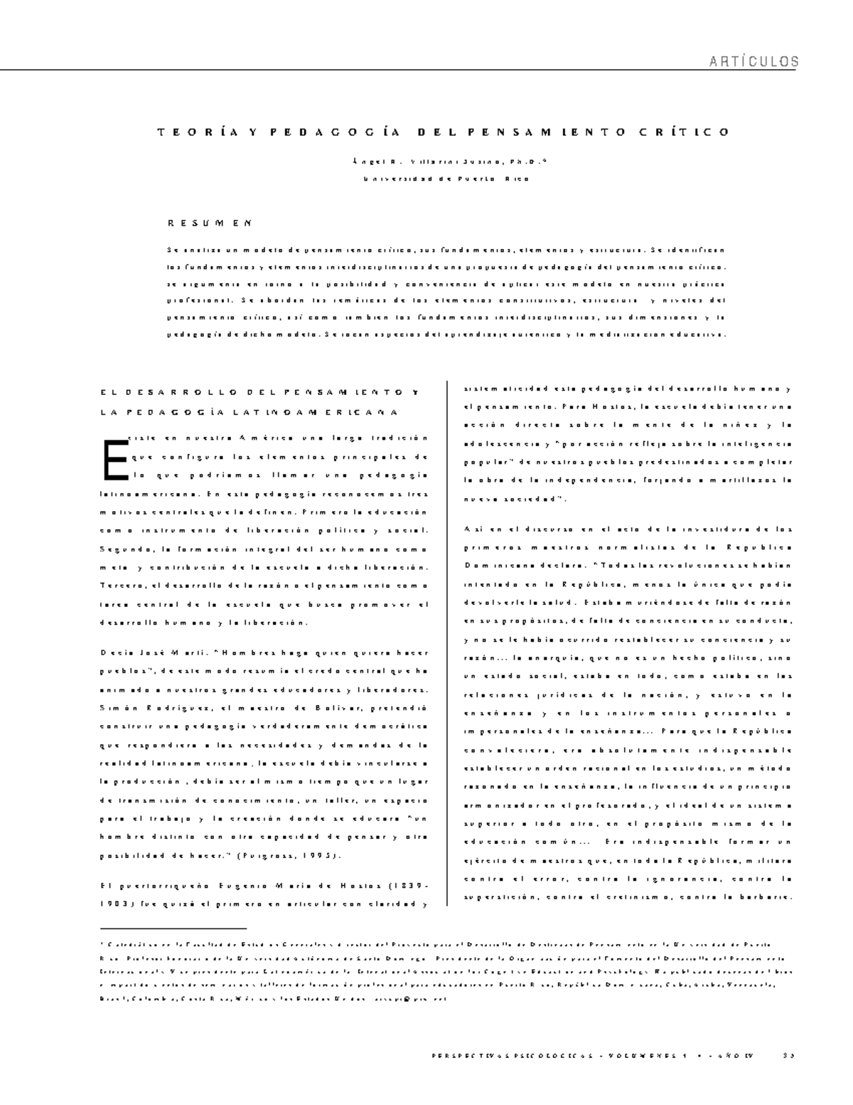 Teoría y Pedagogía del Pensamiento Crítico - ART 03 - Studocu