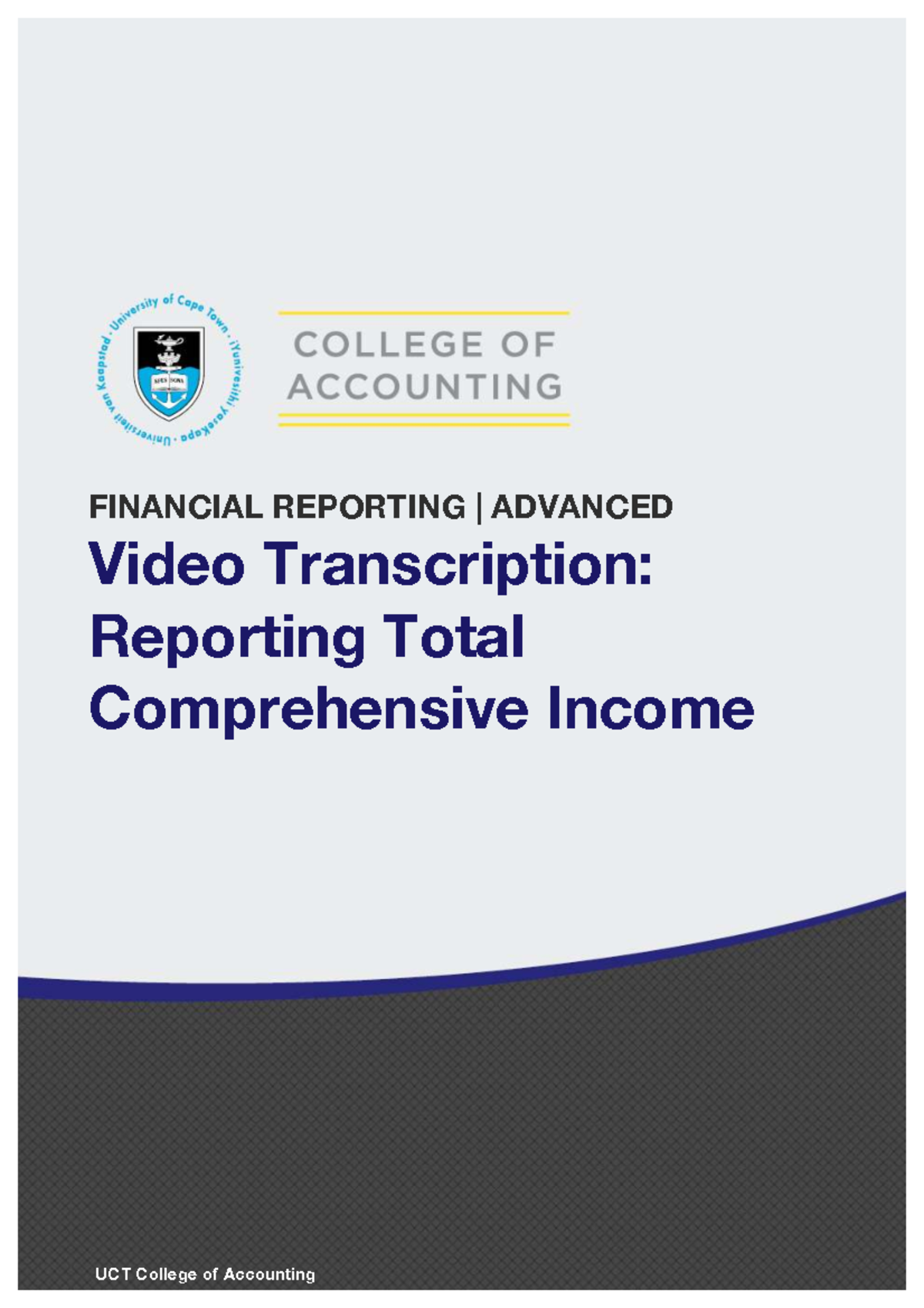Financial Reporting Advanced: Total Comprehensive Income Insights - Studocu