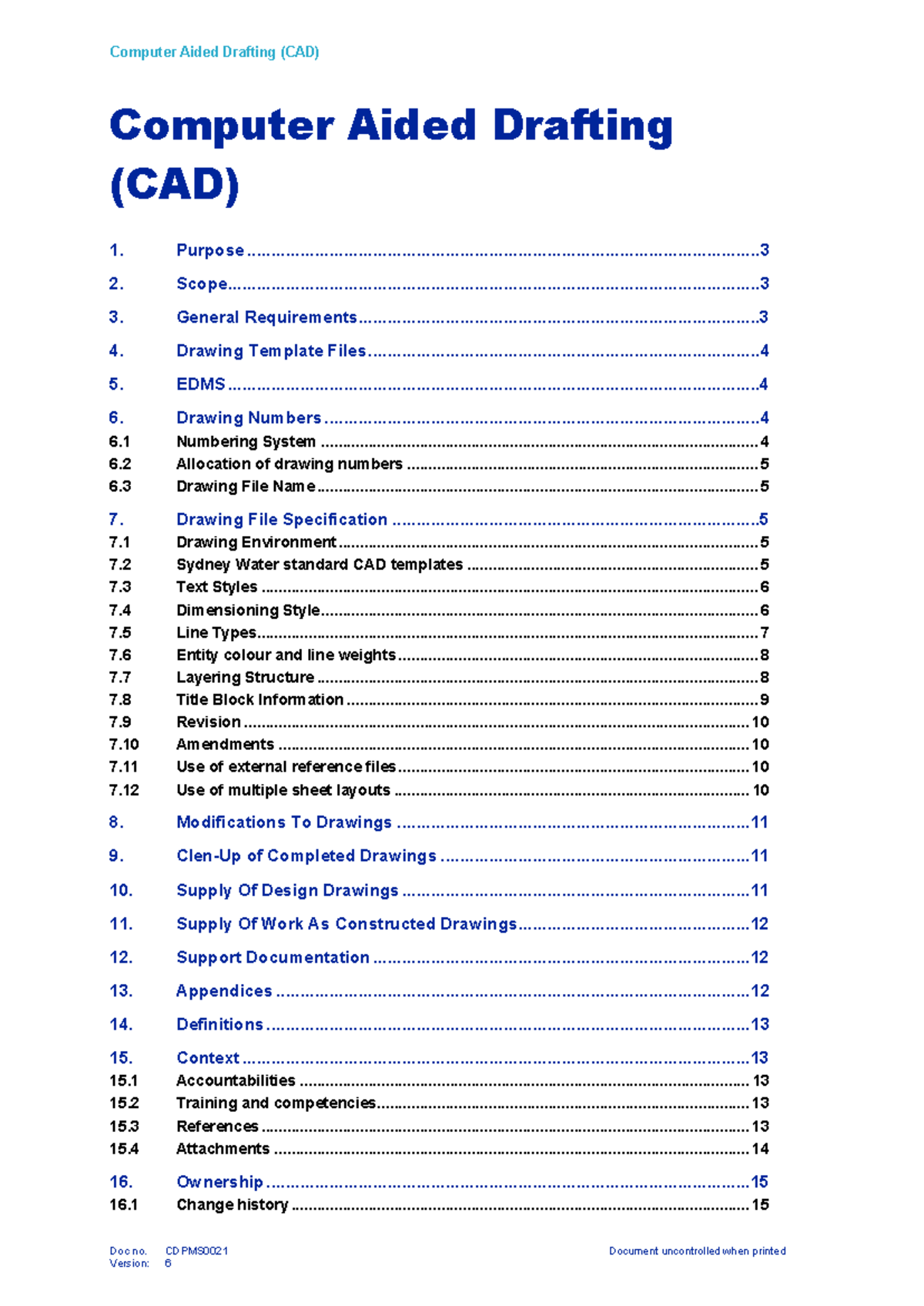 CAD Drafting Standards and Guidelines for Sydney Water - Studocu