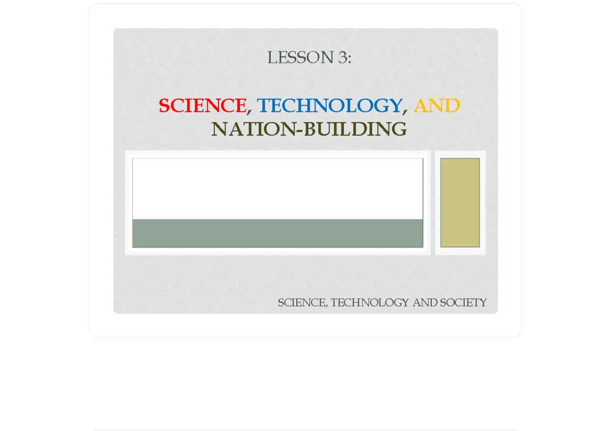 LESSON 3: HISTORICAL BACKGROUND OF SCIENCE & TECH IN THE PHILIPPINES ...