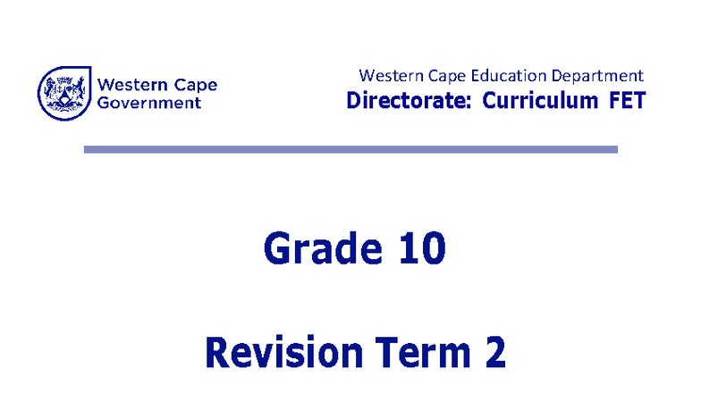 Grade 10 Geography Revision Notes: Term 2 - Geomorphology - Studocu