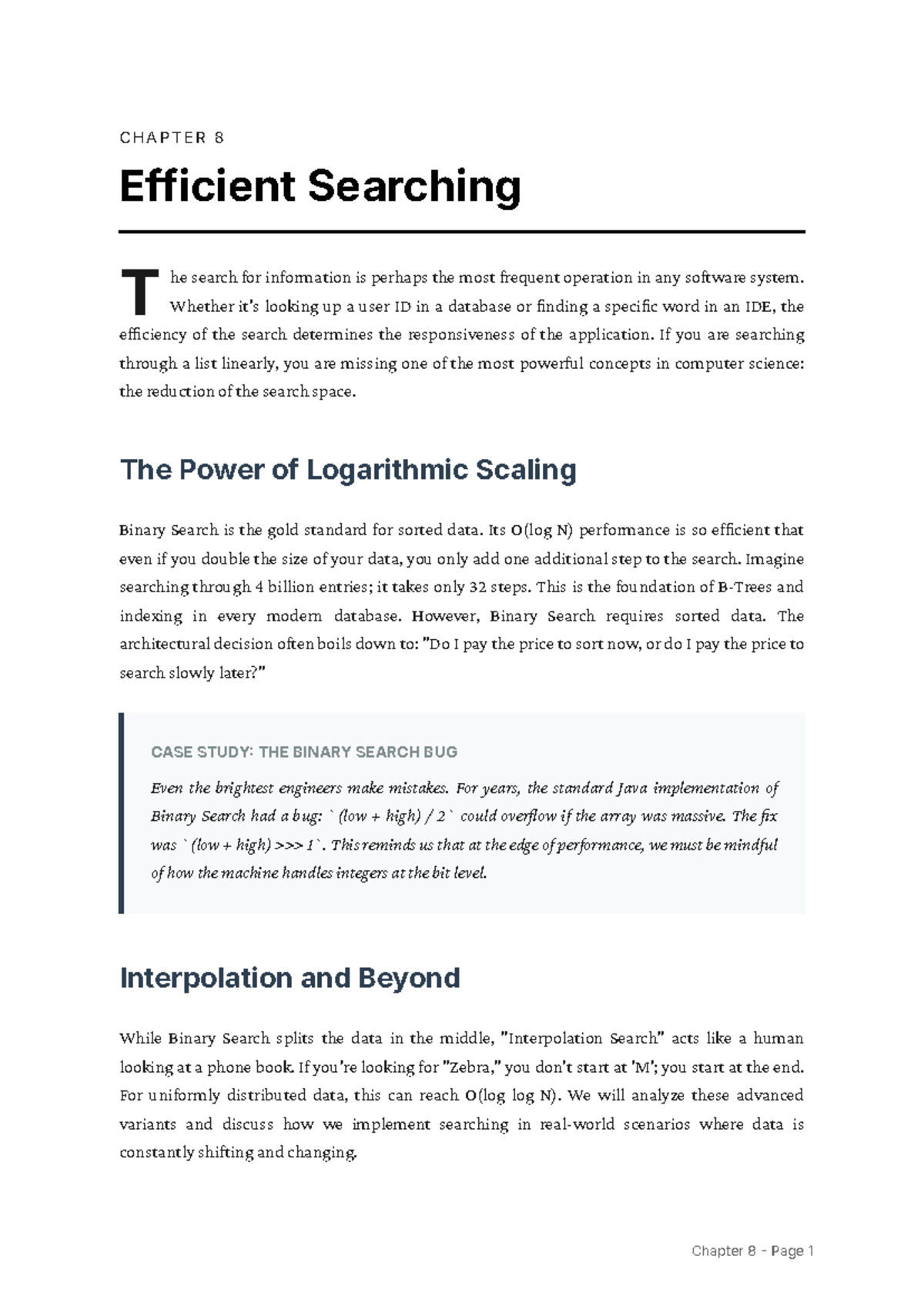 CHAPTER 8: Efficient Searching Techniques and Binary Search Insights ...